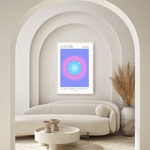 Cancer Zodiac Poster Aesthetic Room Decor Zodiac Printable Art Aura ...