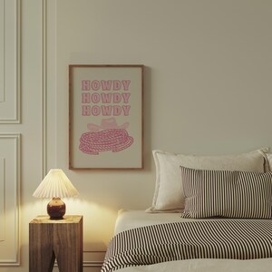 Pink Howdy Poster Western Wall Art, Howdy Poster Retro Cowgirl ...