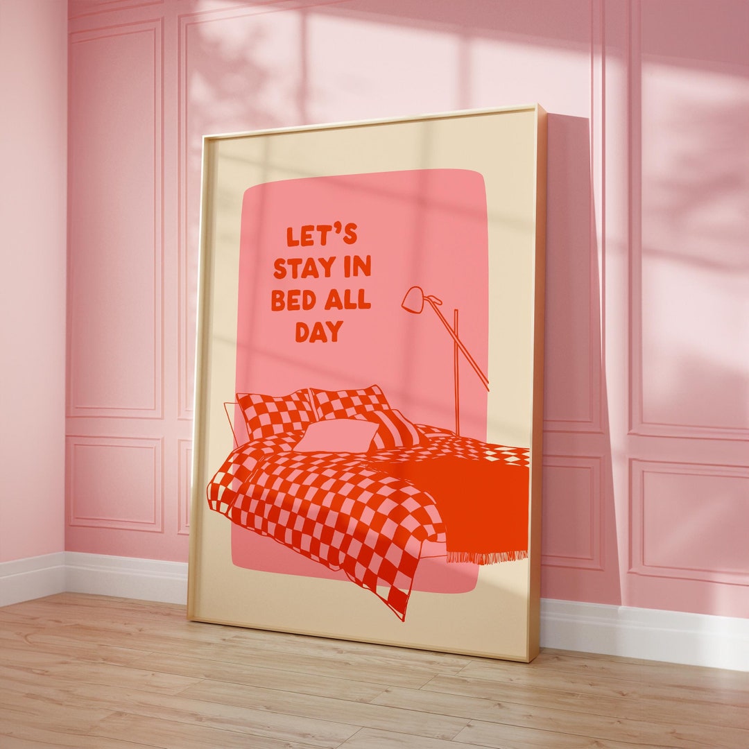 Let’s Stay in Bed Printable Art Cute Bedroom Wall Art, Trendy Bedroom ...