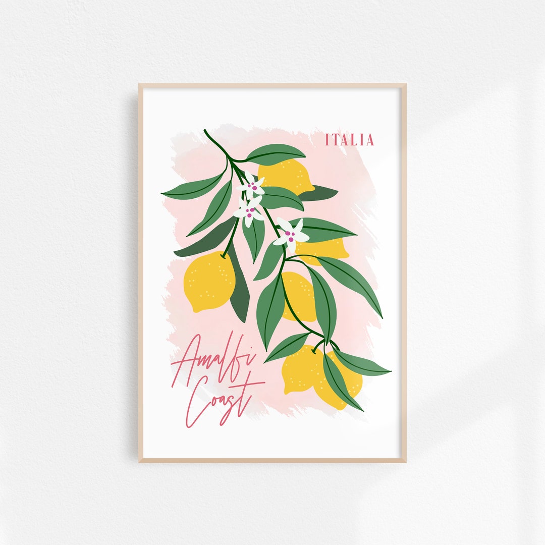 Amalfi Coast Print Lemons Printable Aesthetic Decor Italy Fruit Print ...