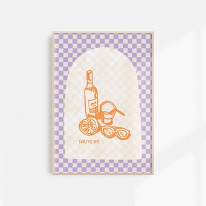 Aperol Spritz Poster Purple & Orange Trendy Wall Art, Italy Printable ...