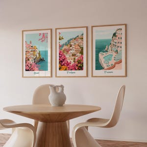 Amalfi Coast Print Set of 6, Italy Gallery Wall Art, Amalfi Paintings ...