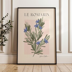 Rosemary Print Herb Printable Art French Kitchen Print Botanical Dining ...