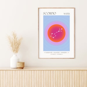 Scorpio Poster Aesthetic Room Decor Zodiac Printable Art Aura Poster ...