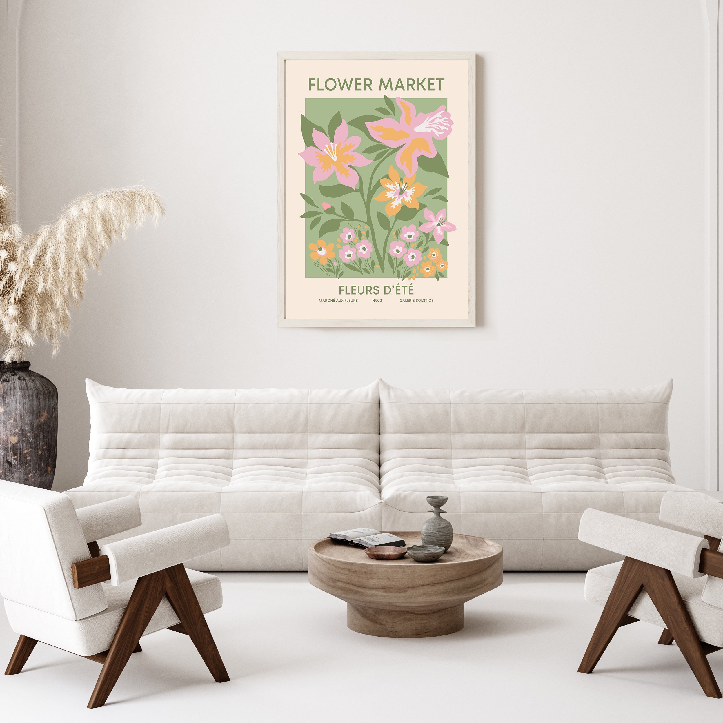 Summer Flower Market Poster | Dorm Decor Pastel Print Botanical Poster ...