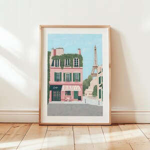 Paris Painting Cafe Watercolor Printable Art, La Maison Rose Cute Pink ...