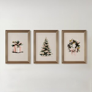 Neutral Christmas Prints Set of 3: Vintage Christmas Printable Art ...