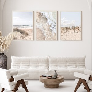 Neutral Beach Prints Set of 3 Printable, Coastal Wall Art Beach Wall ...