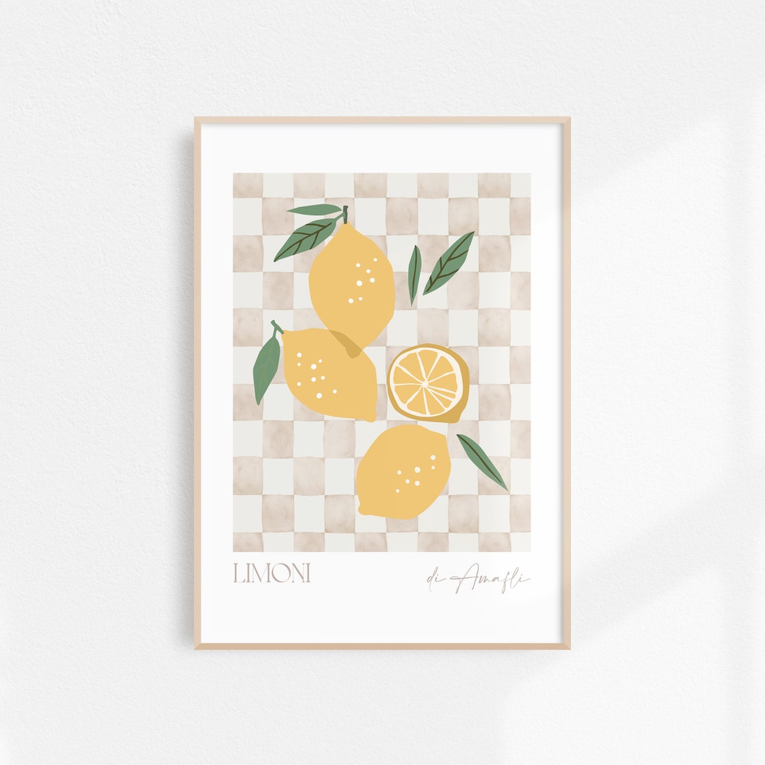Aesthetic Kitchen Decor Lemons Poster Kitchen Wall Art Lemon Print ...