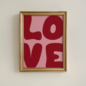 Retro Valentines Wall Decor Set of 8 Printable Romantic Posters Cute ...