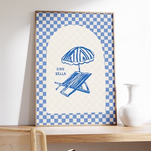 Blue Italy Poster Set Cheers Printable Art, Trendy Wall Art Ciao Print ...