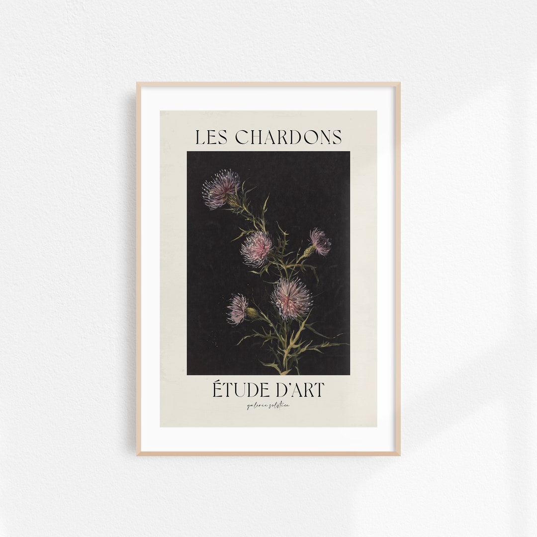 Thistle Floral Print | Botanical Poster | Modern Farmhouse Decor ...