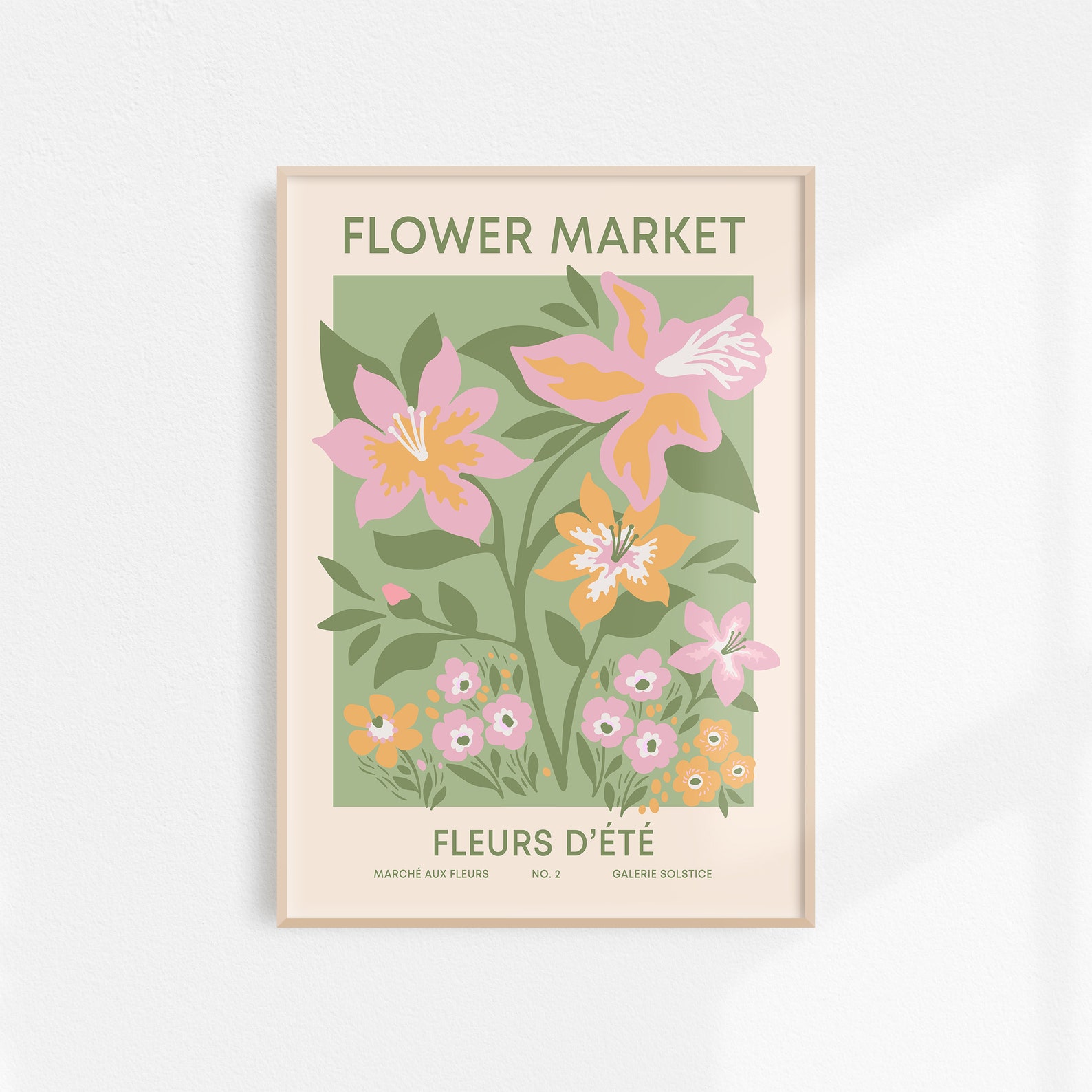Summer Flower Market Poster Dorm Decor Pastel Print - Etsy