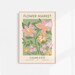 Green & Pink Flower Market Poster Retro Floral Printable Art, Aesthetic ...