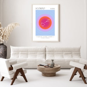 Scorpio Poster Aesthetic Room Decor Zodiac Printable Art Aura Poster ...