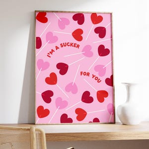 Retro Valentines Wall Decor Set of 8 Printable Romantic Posters Cute ...