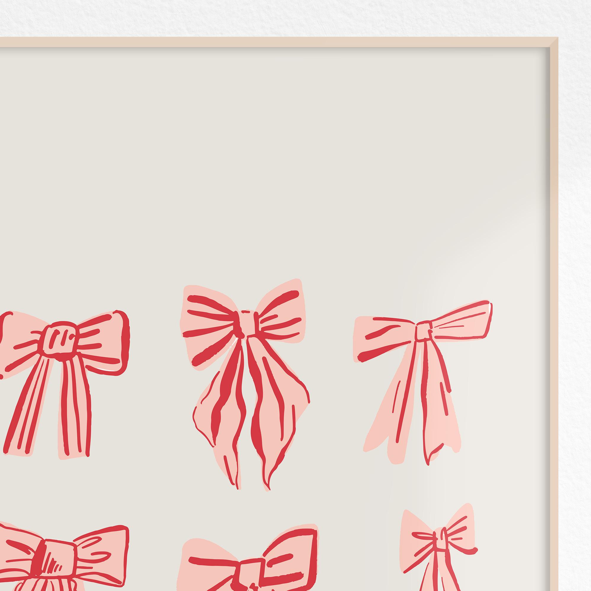Bows Printable Art Coquette Room Decor, Preppy Poster Clean Girl ...