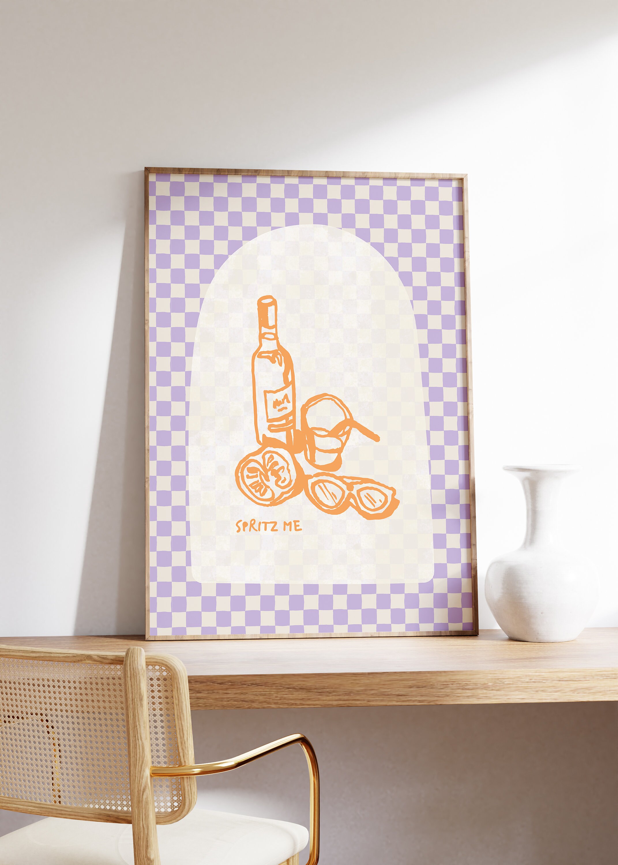 Aperol Spritz Poster Purple & Orange Trendy Wall Art, Italy Printable ...