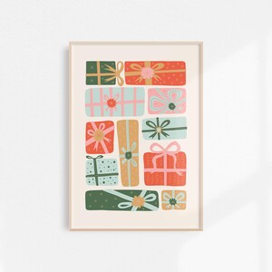 Retro Christmas Print Set of 3 Modern Christmas Printable Art, Trendy ...