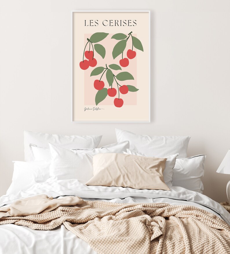 Cherry Poster Aesthetic Room Decor Bedroom Wall Art Fruit - Etsy