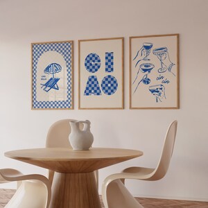 Blue Italy Poster Set Cheers Printable Art, Trendy Wall Art Ciao Print ...