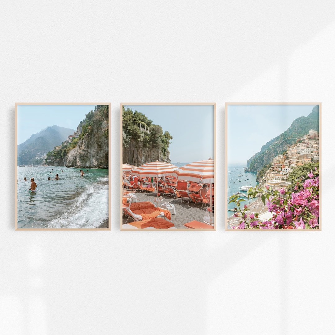 Positano Print Set of 3 Prints Amalfi Coast Printable Art, European ...