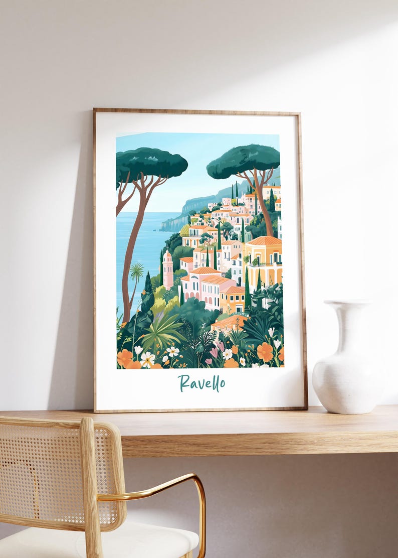 Amalfi Coast Print Set of 6, Italy Gallery Wall Art, Amalfi Paintings ...