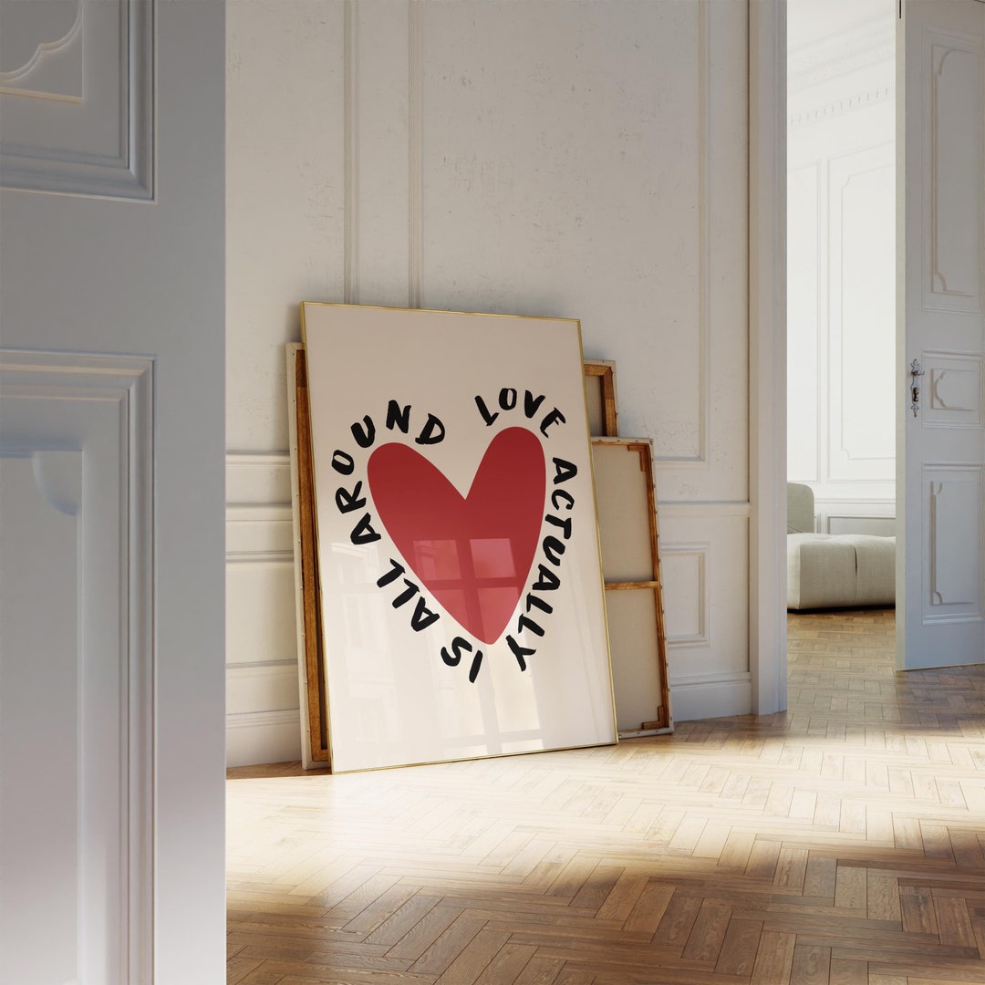 Love Actually is All Around Poster, Love Heart Printable Wall Art ...