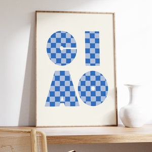 Blue Italy Poster Set Cheers Printable Art, Trendy Wall Art Ciao Print ...