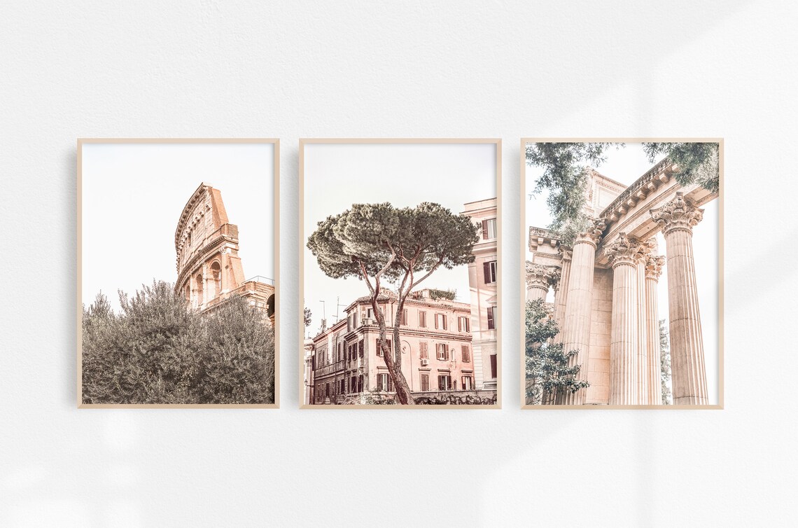 Rome Prints Set of 3 Prints Rome Wall Art Printable Art | Etsy