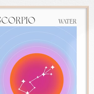 Scorpio Poster Aesthetic Room Decor Zodiac Printable Art Aura Poster ...