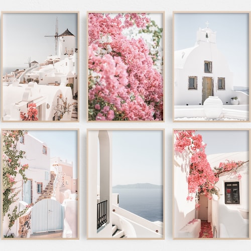 Greece Prints Greece Wall Art Flower Printable Skiathos | Etsy