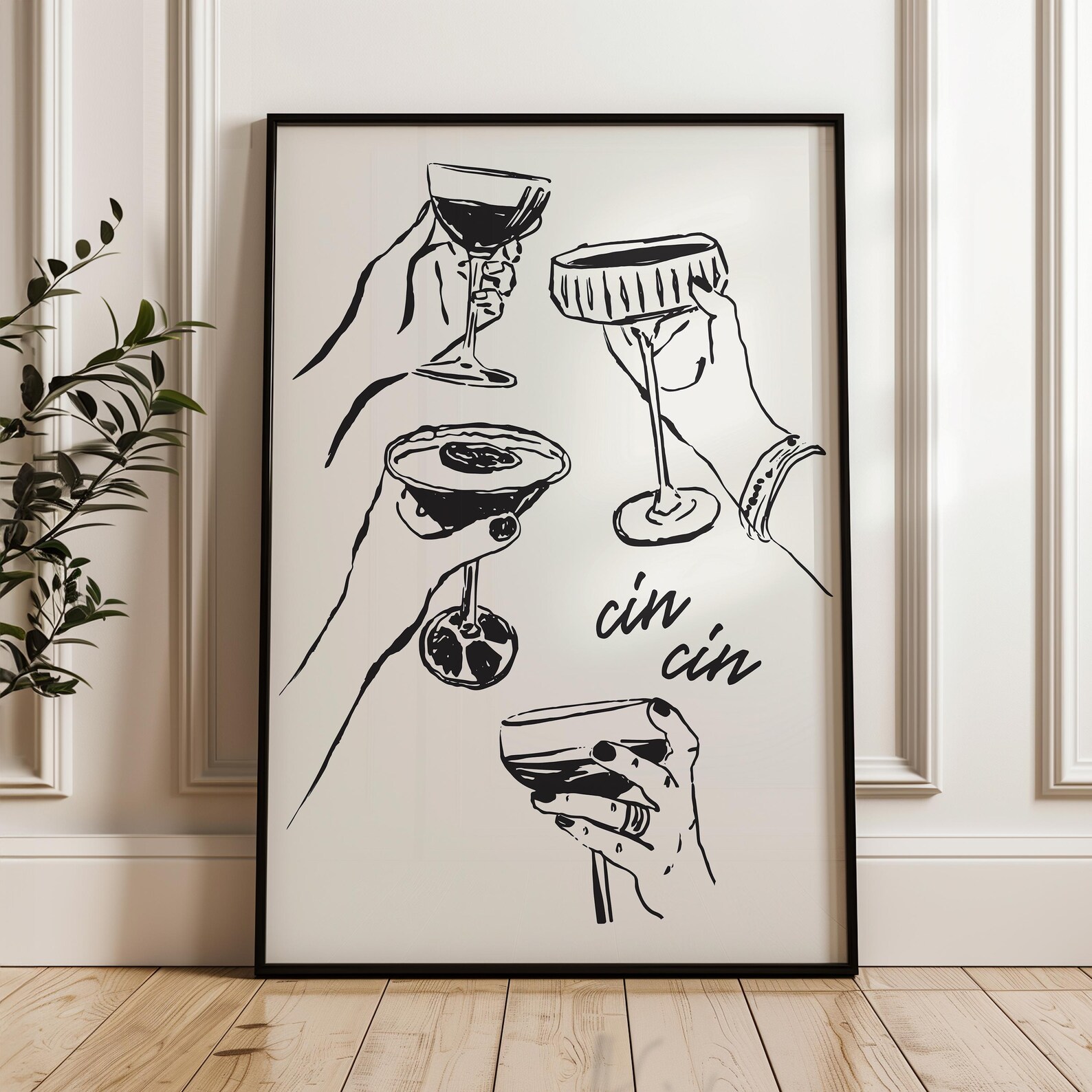 Bar Cart Print Cheers Printable Art, Cin Cin Poster Bar Cart Decor ...