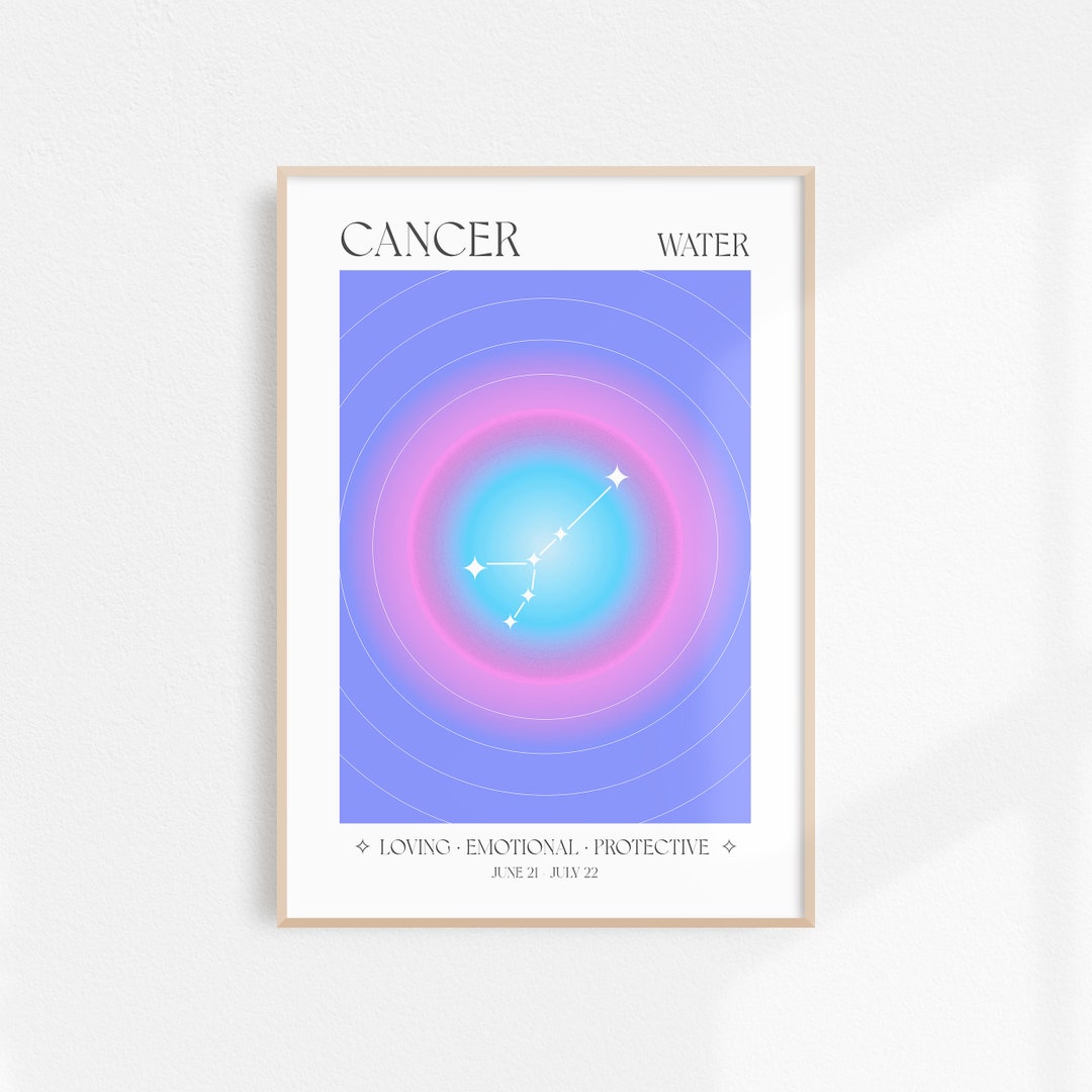 Cancer Zodiac Poster Aesthetic Room Decor Zodiac Printable Art Aura ...