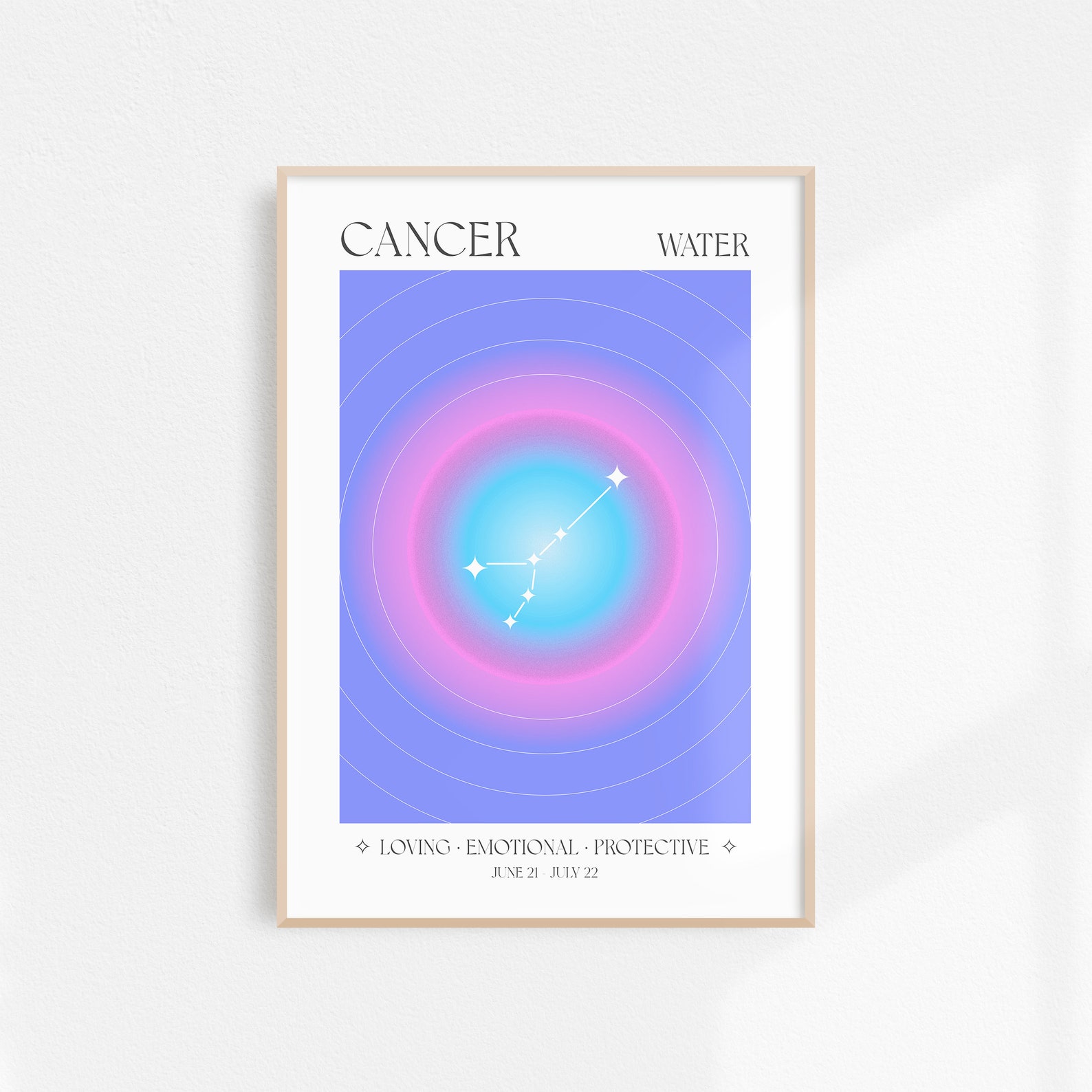 Cancer Zodiac Poster Aesthetic Room Decor Zodiac Printable - Etsy