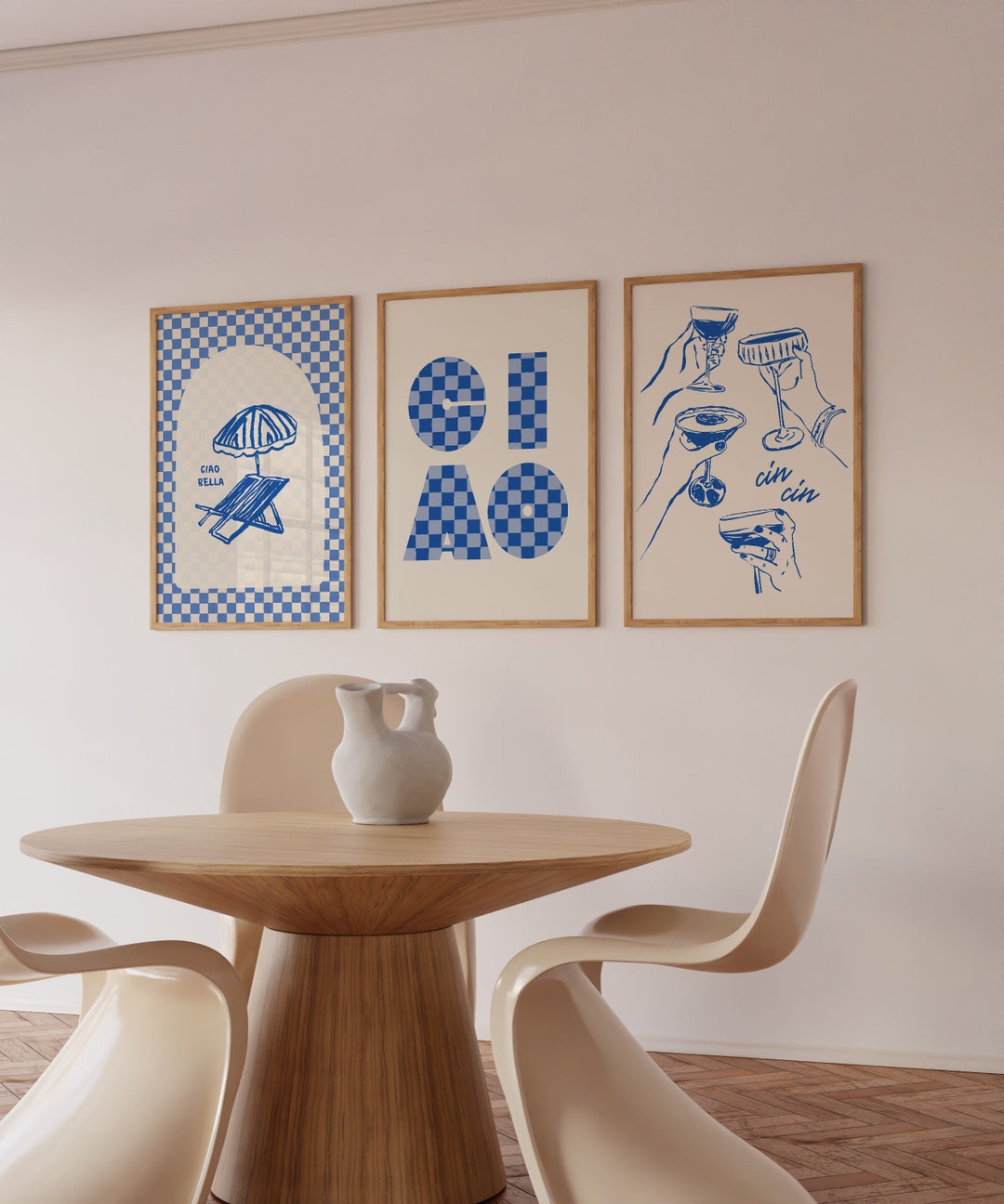 Blue Italy Poster Set Cheers Printable Art, Trendy Wall Art Ciao Print ...