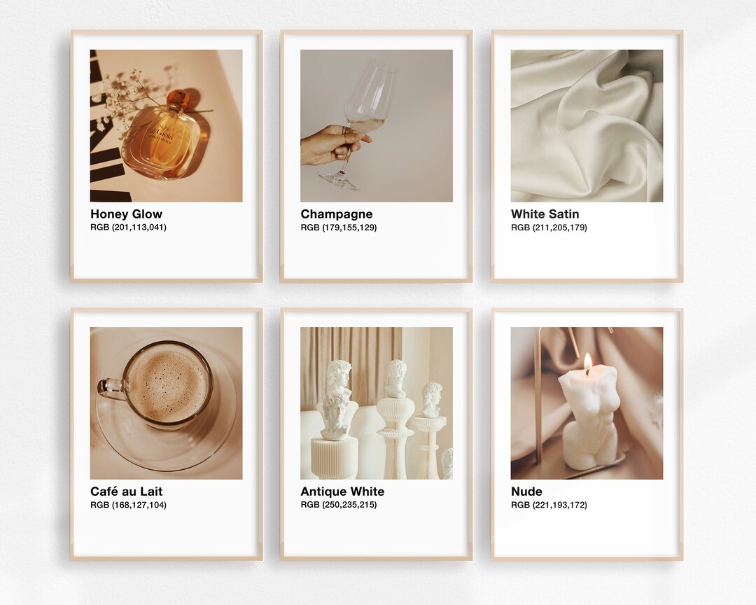 Fashion Aesthetic Poster Set | Minimalist Wall Art | Beige Wall Collage ...