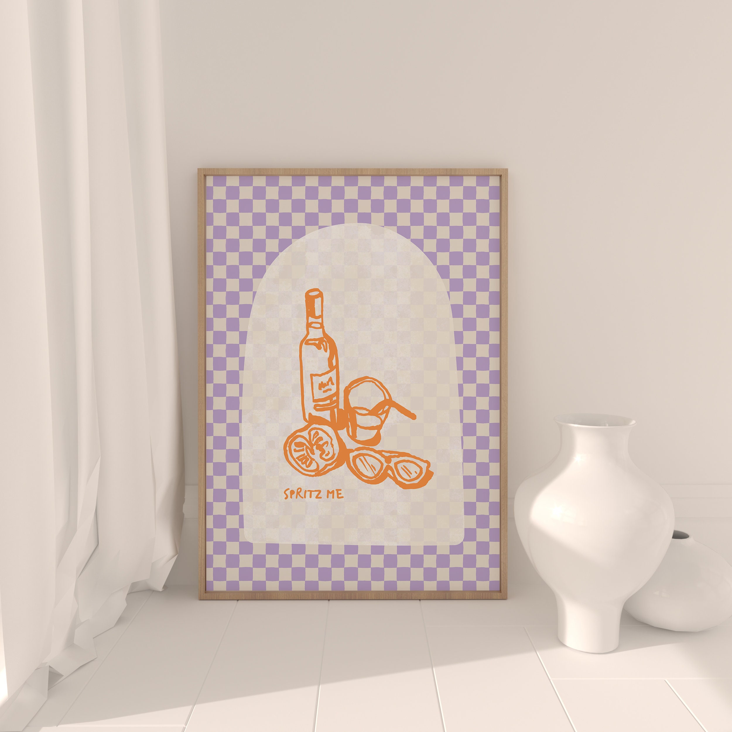 Aperol Spritz Poster Purple & Orange Trendy Wall Art, Italy Printable ...