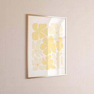 Pale Yellow Flower Poster, Yellow Pastel Printable Art Yellow Wall Art ...