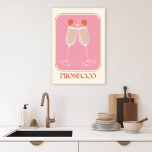 Prosecco Poster Champagne Bar Cart Printable Art Wine Wall - Etsy