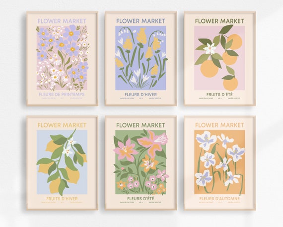 Flower Market Poster Set of 6 Gallery Wall Set Flower Market - Etsy