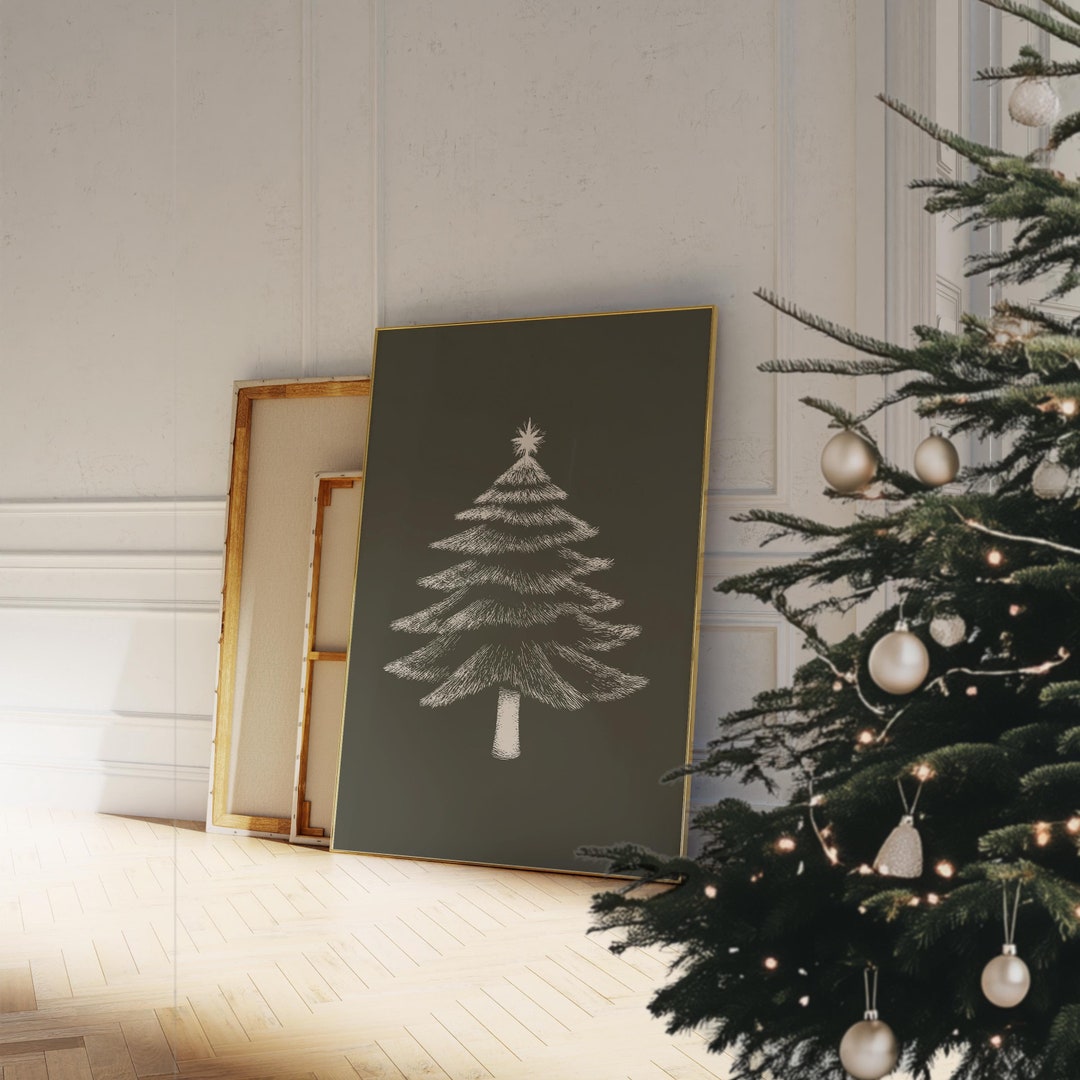 Christmas Tree Printable Art Modern Minimalist Christmas Wall Art ...