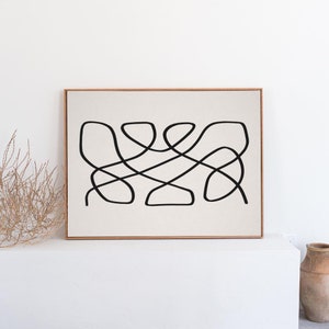Continuous Line Art Abstract Line Drawing Simple Line Art Horizontal ...