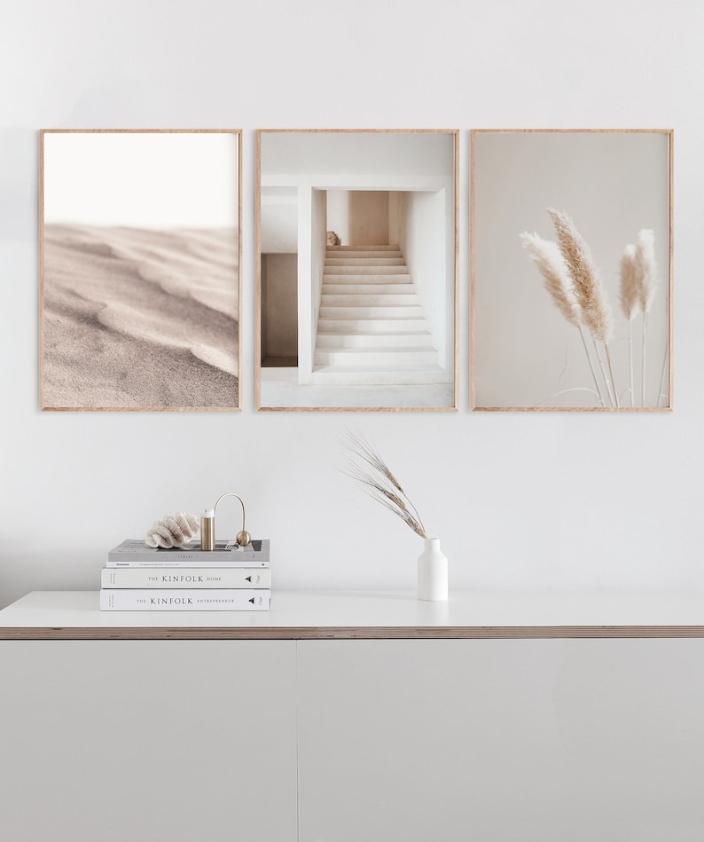 Neutral Prints Set of 3 Prints Minimalist Wall Art | Etsy