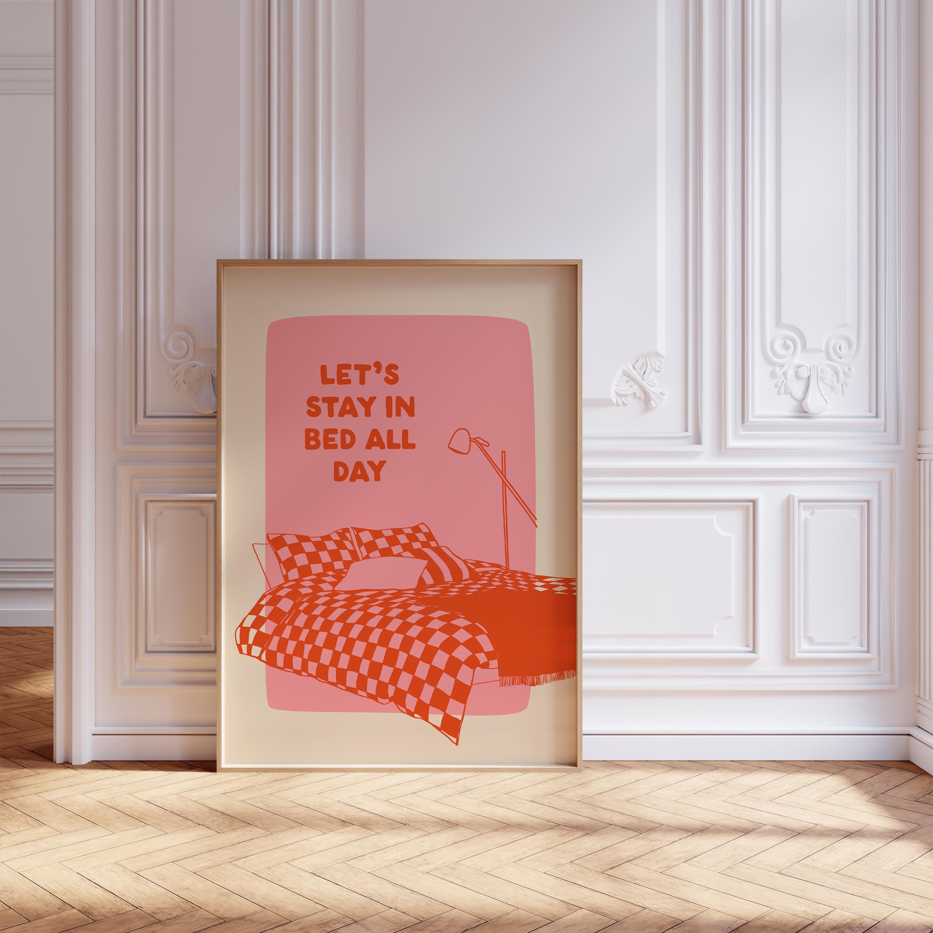 Let’s Stay in Bed Printable Art Cute Bedroom Wall Art, Trendy Bedroom ...