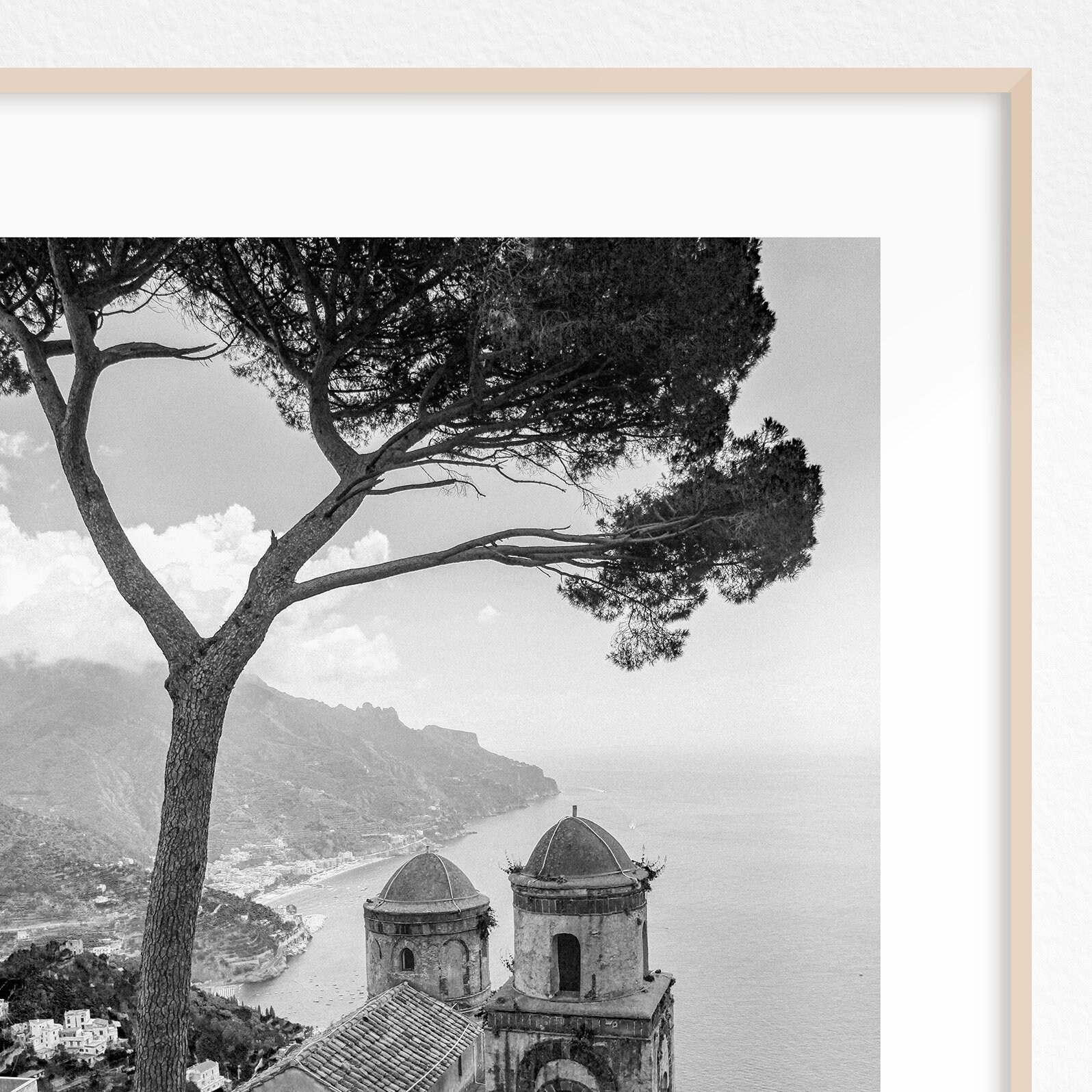 Ravello Poster Black & White Amalfi Coast Travel Art | Etsy