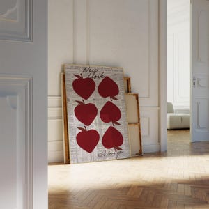 Red Retro Poster Set of 3 New York Wall Art, Trendy Red Wall Art ...