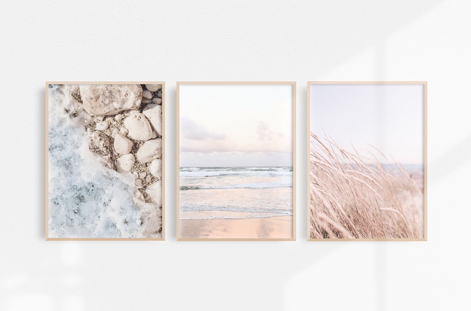 Coastal Wall Art Set of 3 Beach Prints Neutral Beach Wall - Etsy