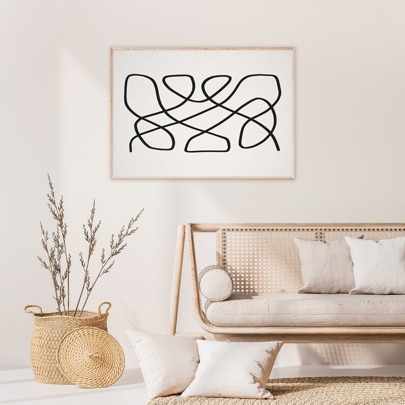 Continuous Line Art Abstract Line Drawing Simple Line Art | Etsy