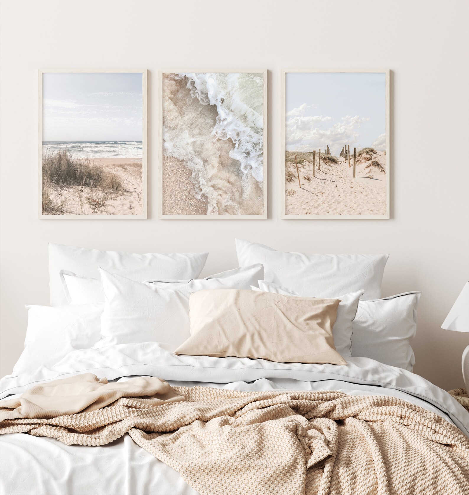 Neutral Beach Prints Set of 3 Printable, Coastal Wall Art Beach Wall ...